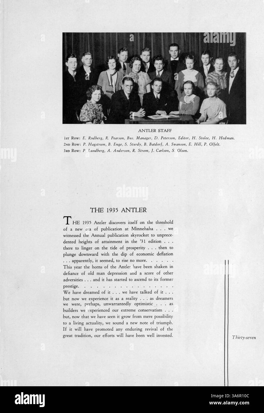 The 1935 Antler Yearbook from Minnehaha Academy captures the highlights ...