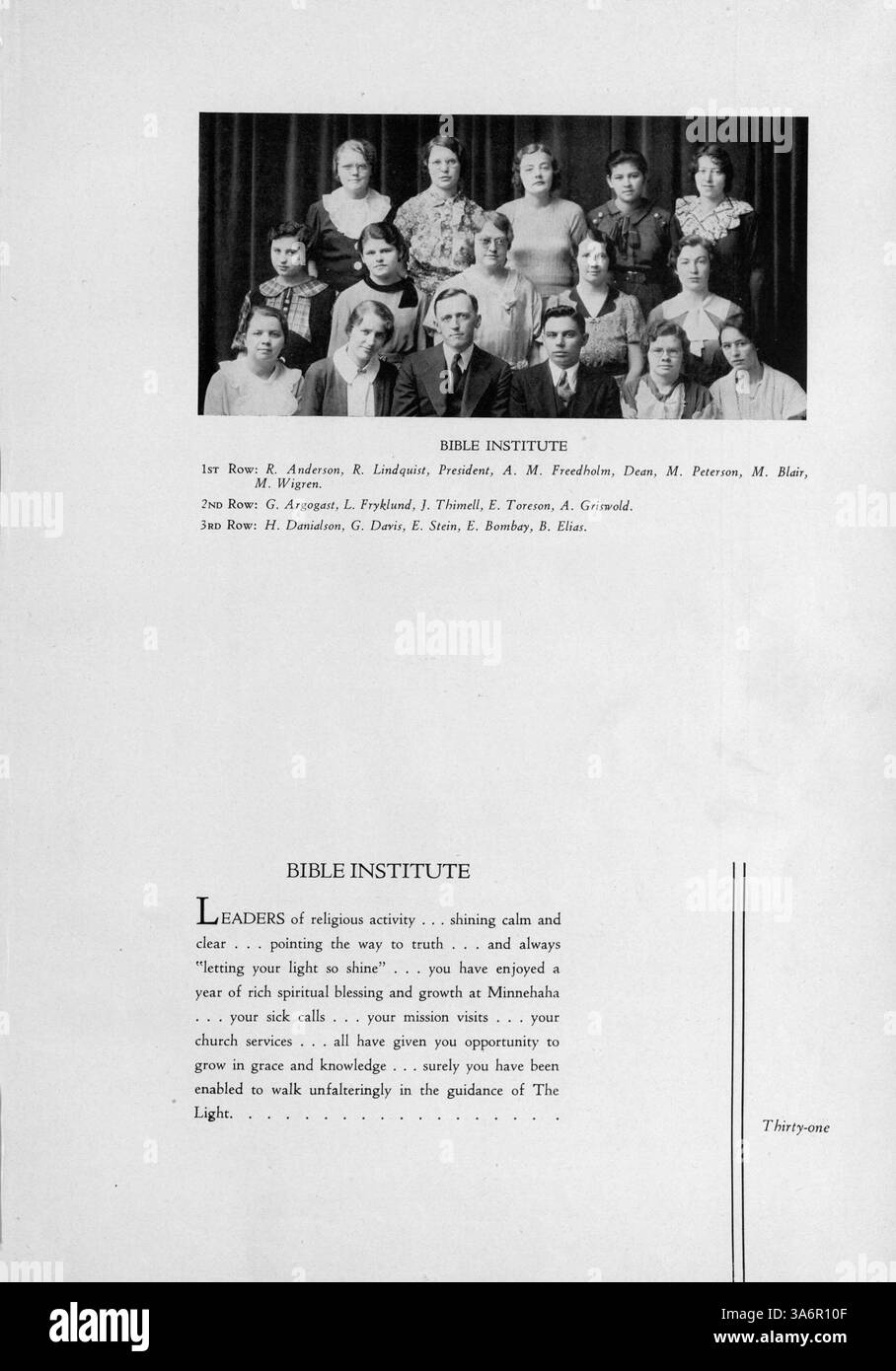 The 1935 Antler Yearbook from Minnehaha Academy offers a glimpse into ...