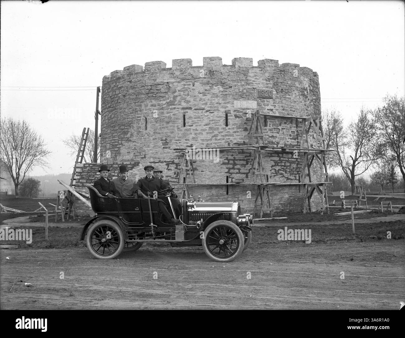 This image shows Reuben Warner, Jr. and friends posed in front of the ...