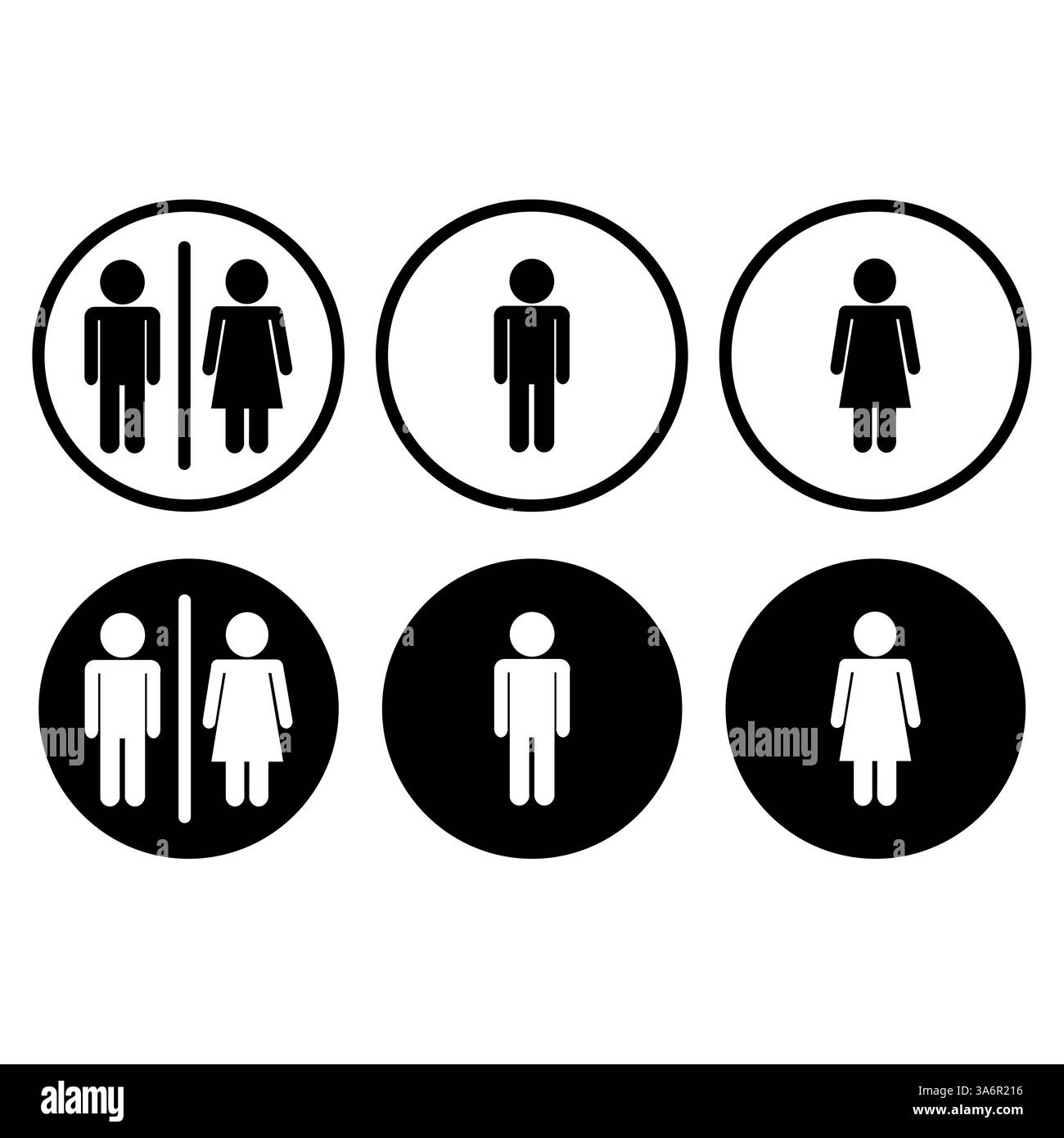Restroom icons set. Male and female symbols. Toilet sign illustration ...
