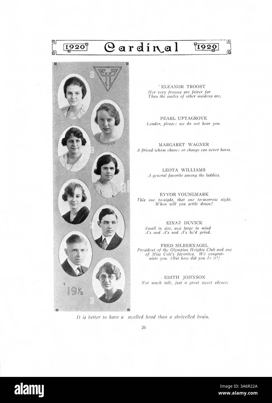 The 1920 Cardinal Yearbook from East High documents significant academic, athletic, and ...