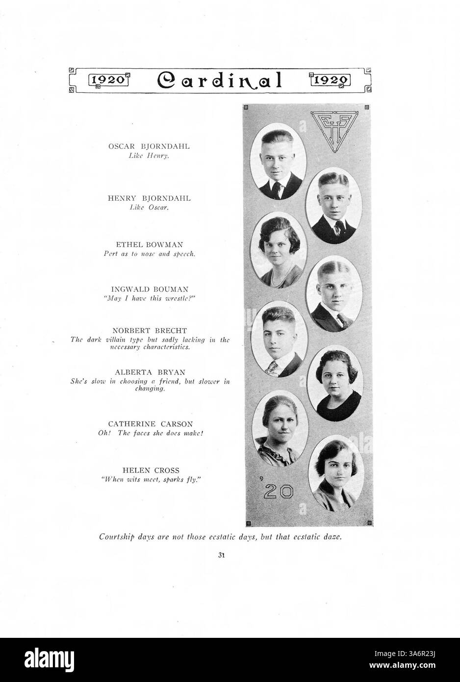 The 1920 Cardinal Yearbook from East High highlights important moments ...