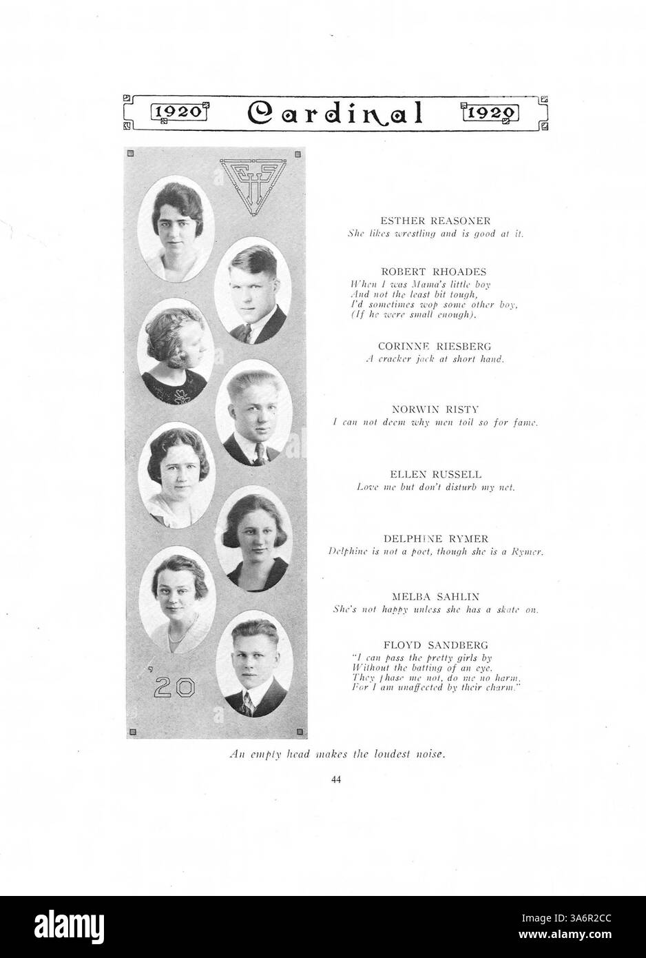 This 1920 Cardinal Yearbook from East High School preserves the memories of students, faculty ...