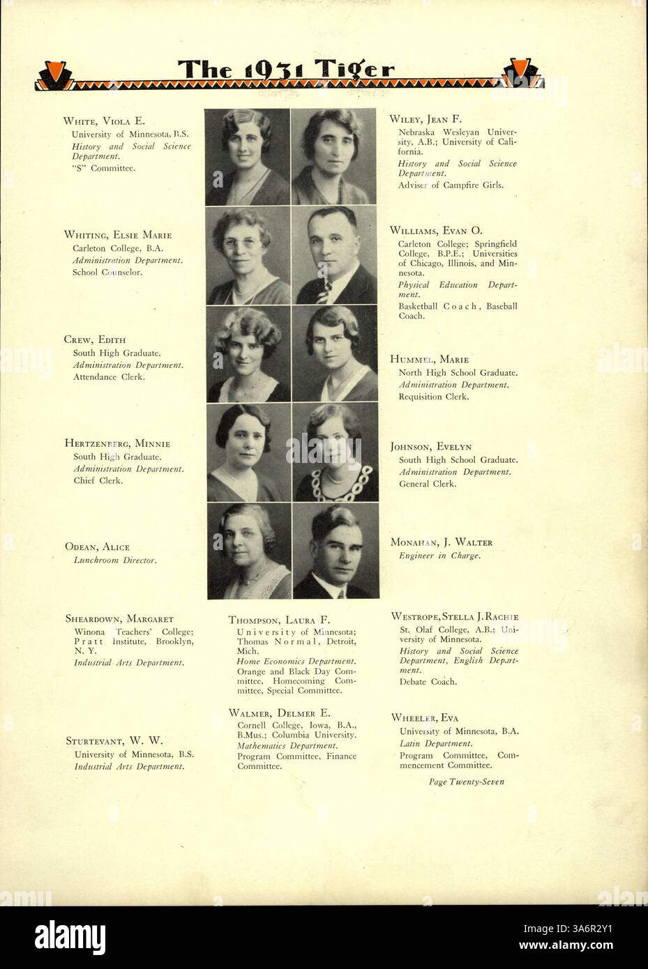 The 'Tiger 1931' yearbook from South High School documents the 1930 ...