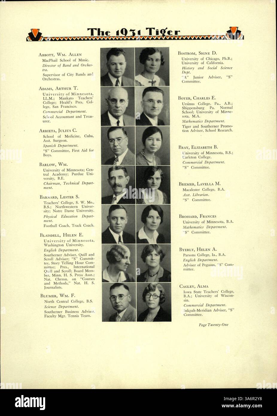The 'Tiger 1931' yearbook from South High School captures the 1930-1931 ...