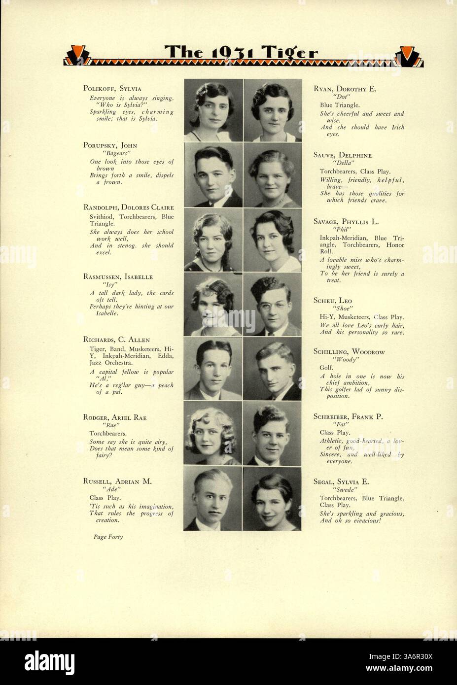 The 'Tiger 1931' yearbook from South High School captures key moments of the 1930-1931 school ...