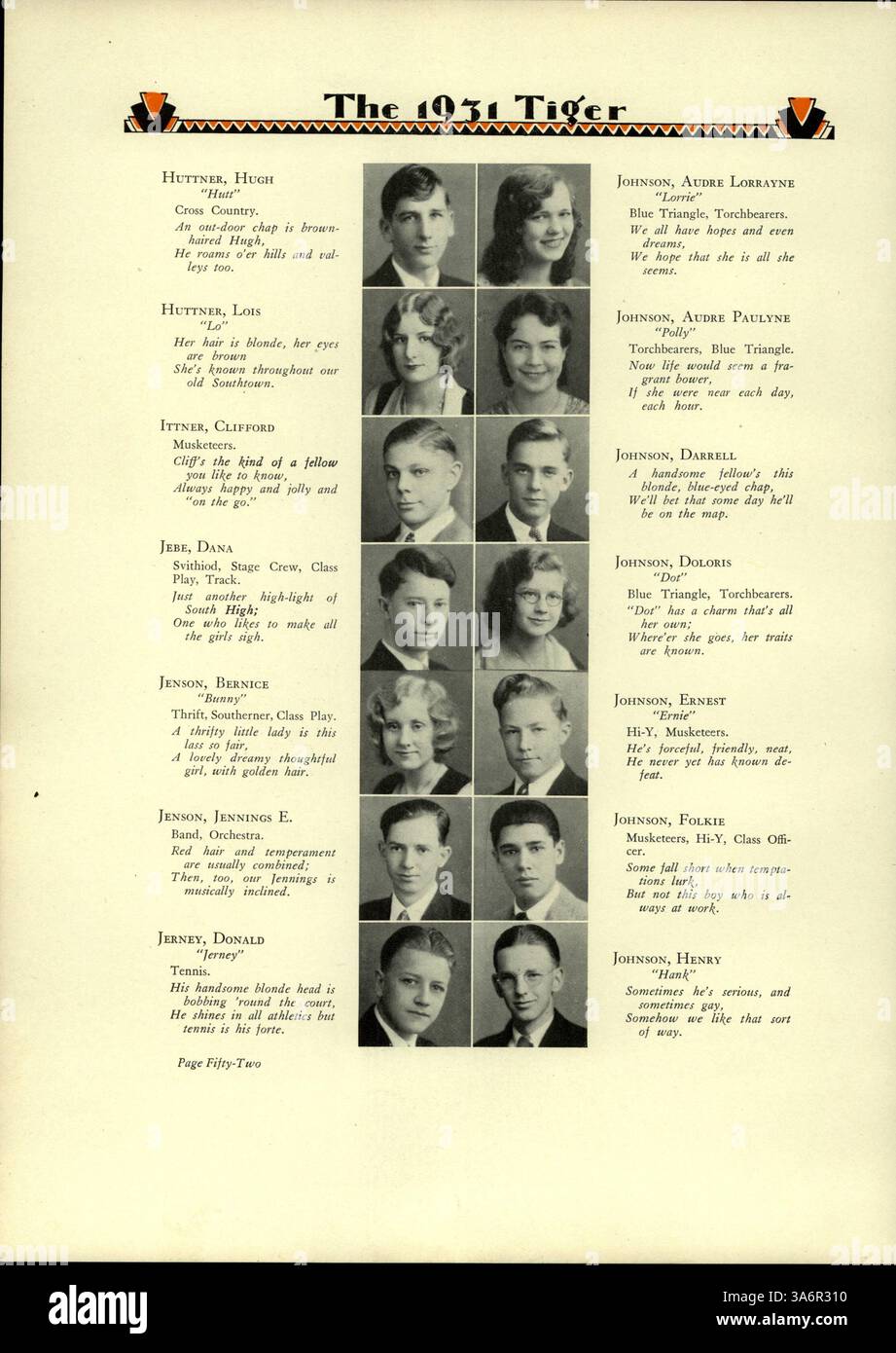 The 'Tiger 1931' yearbook from South High School captures the students ...