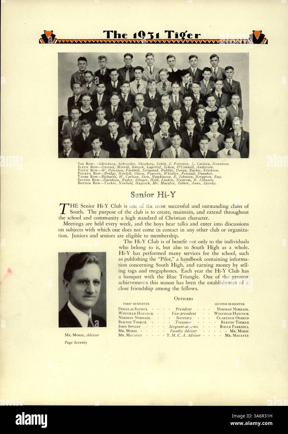 The 'Tiger 1931' yearbook from South High School captures significant ...