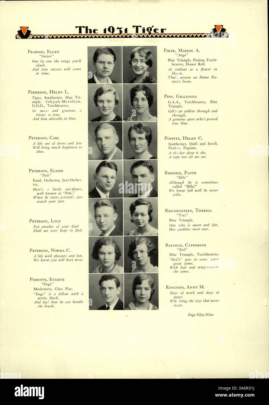 The 'Tiger 1931' yearbook from South High School showcases the ...