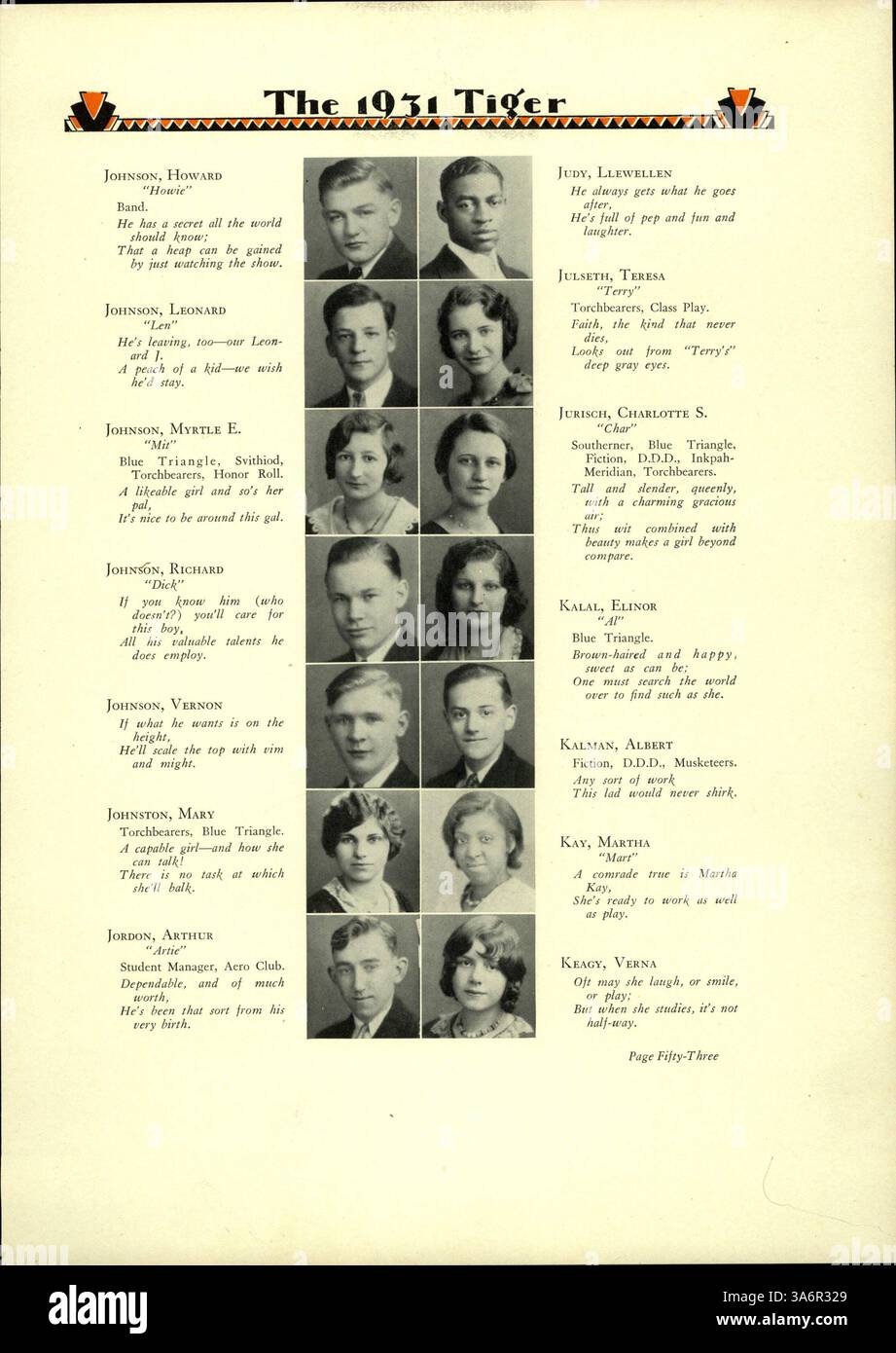 The 'Tiger 1931' yearbook from South High School records the 1930-1931 ...