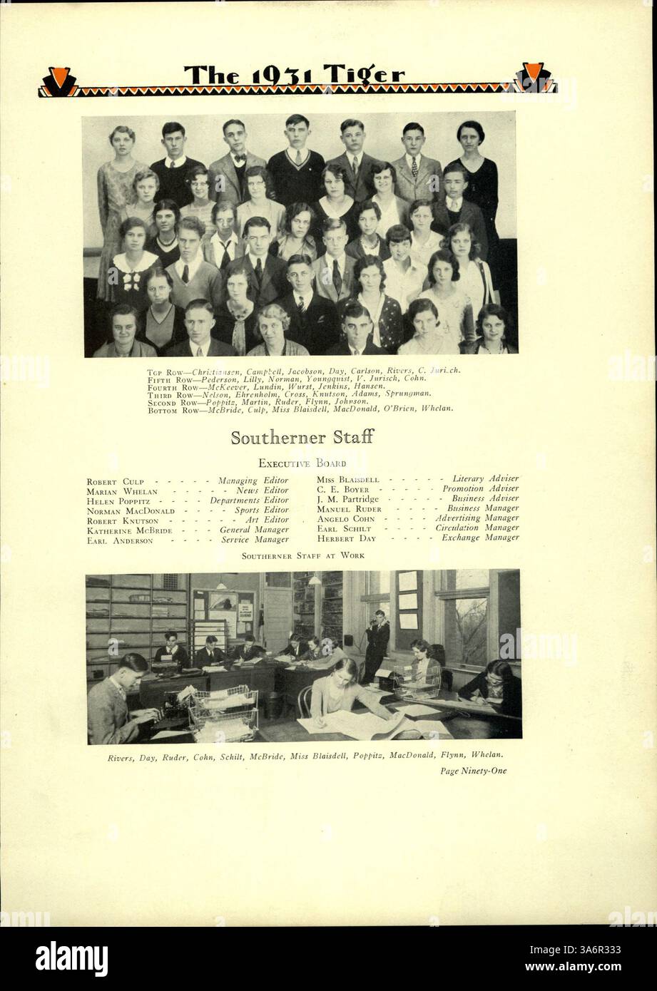 This South High School yearbook, 'Tiger 1931', documents the 1930-1931 ...