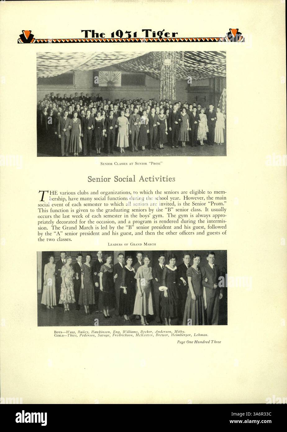 The 'Tiger 1931' yearbook captures the student experience at South High ...