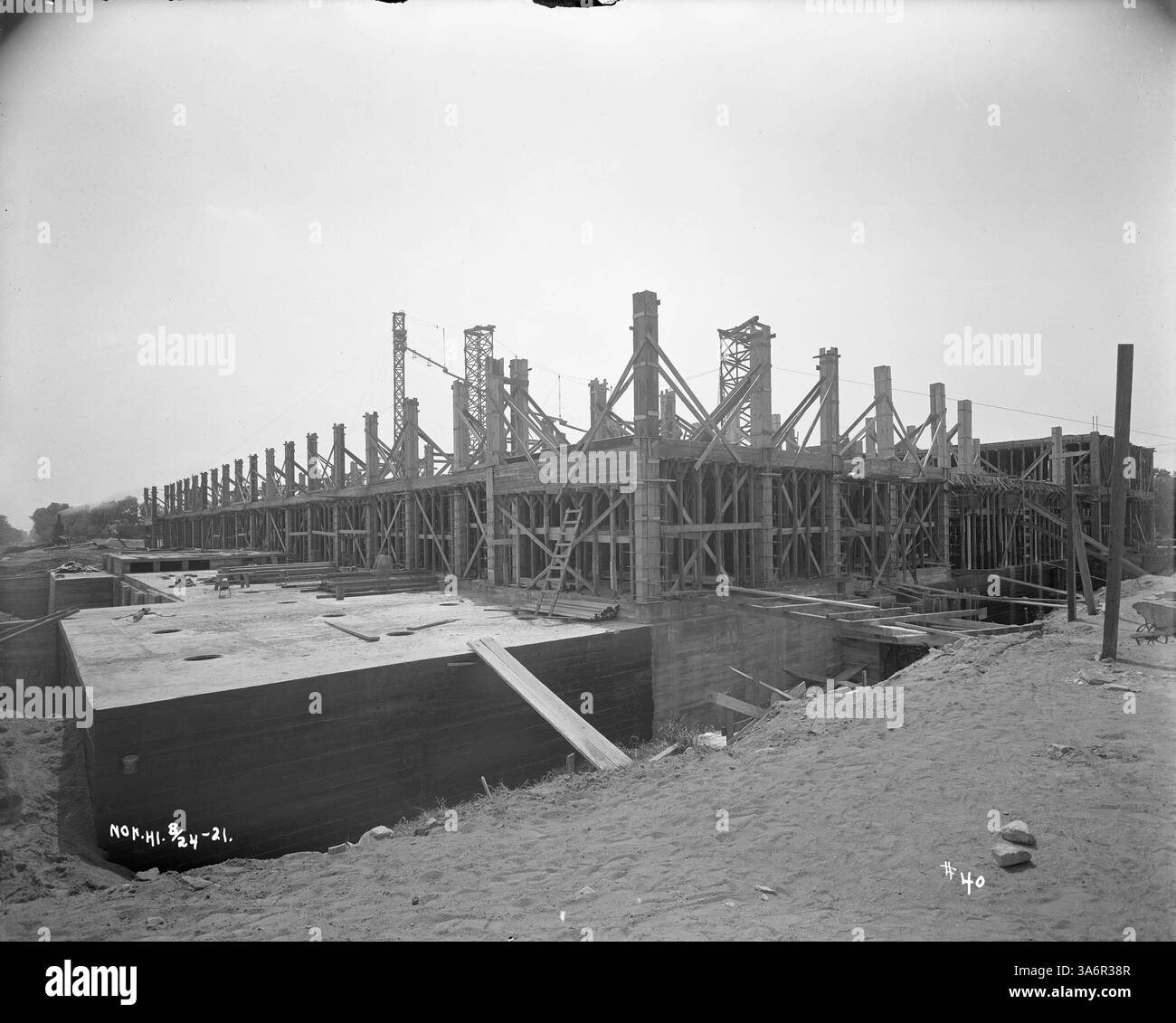 This image shows the construction of Roosevelt High School, originally ...