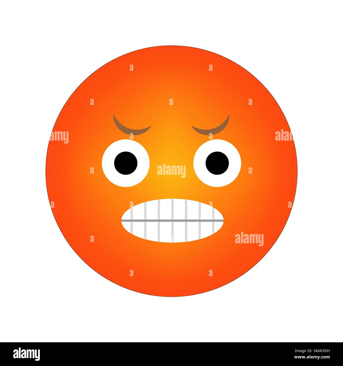 Angry orange emoji. Grimace face icon. Frustrated cartoon expression ...