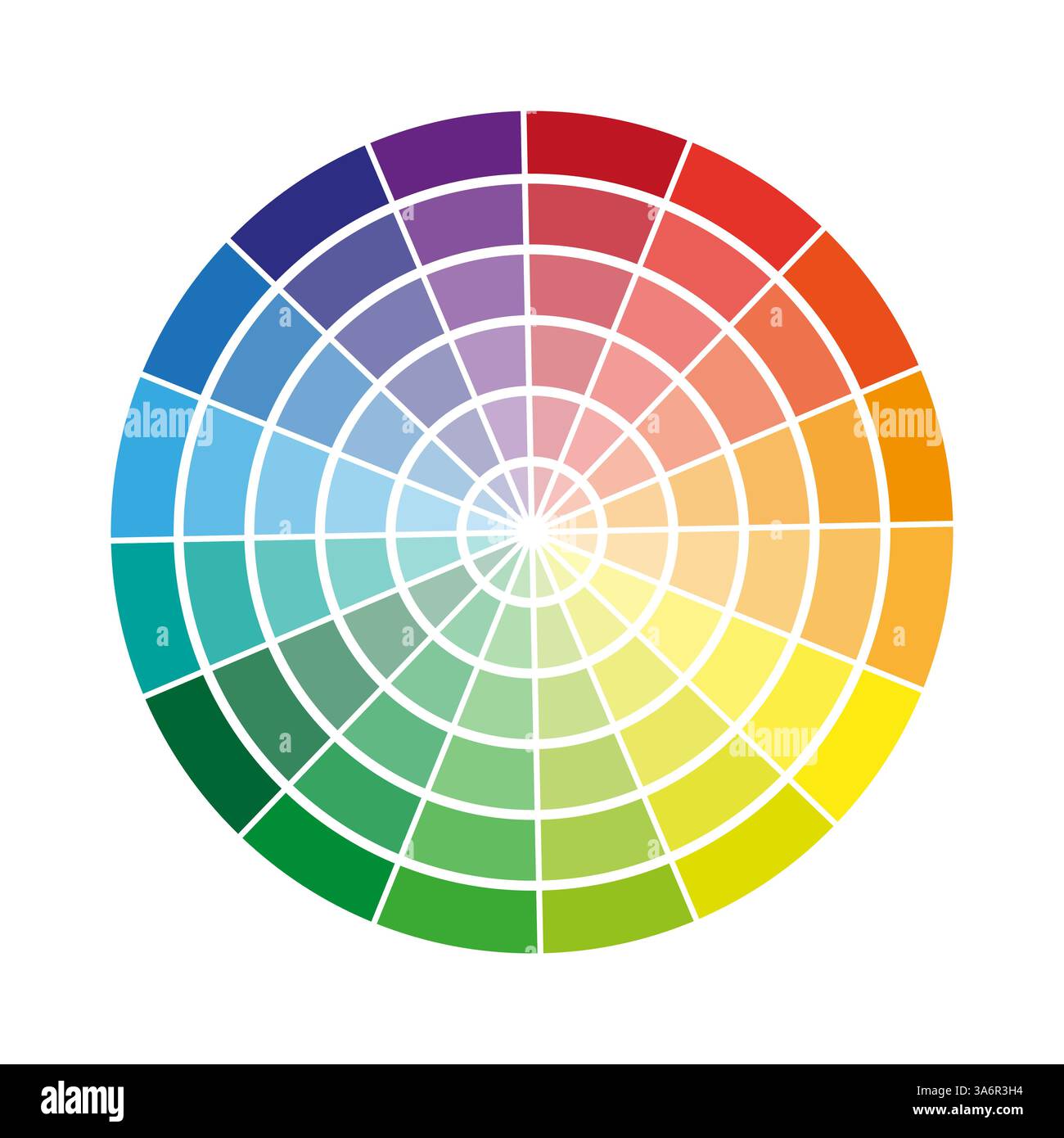 Colorful spectrum circle. Concentric gradient rings. Artistic color ...