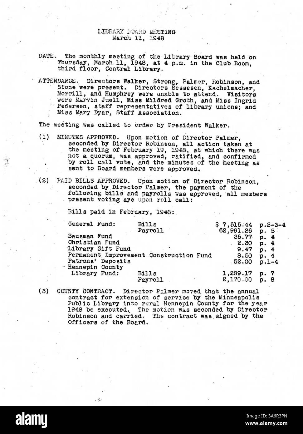 The 1948 meeting minutes of the Minneapolis Public Library Board of ...