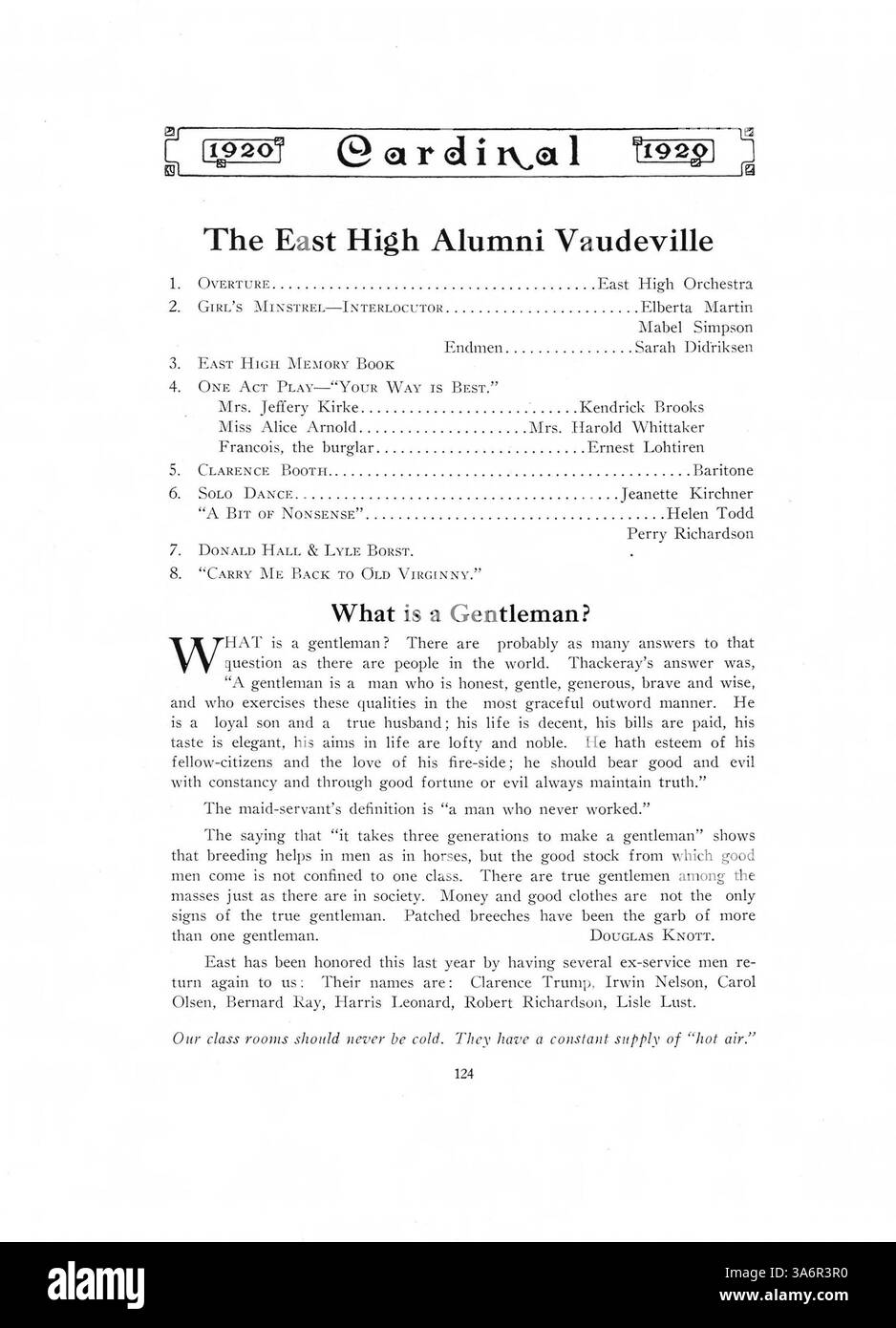 The 1920 Cardinal Yearbook reflects East High School’s 1919-1920 year ...