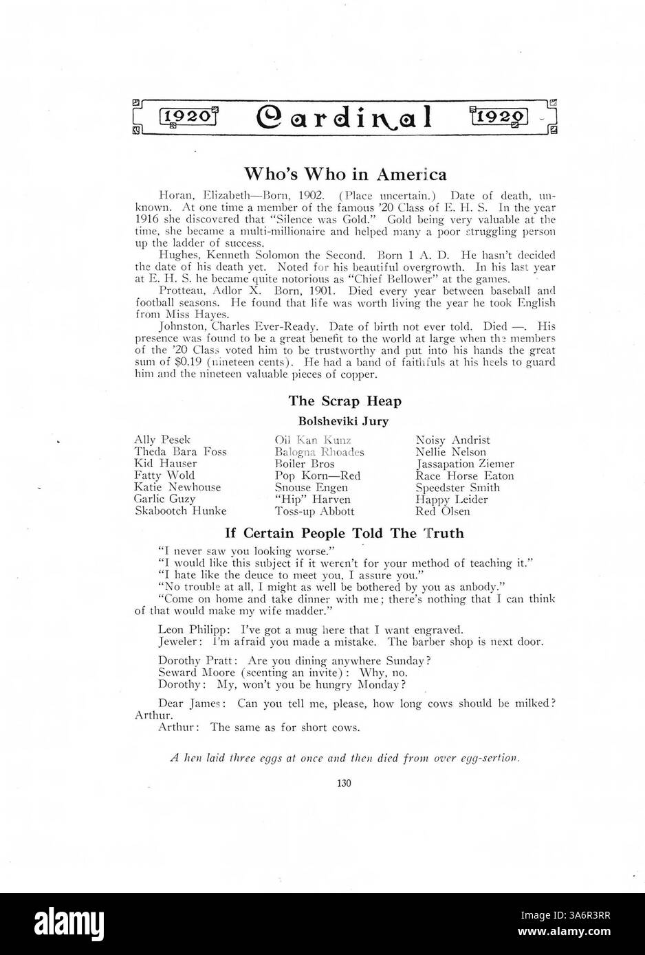 The 1920 Cardinal Yearbook from East High School showcases the student ...