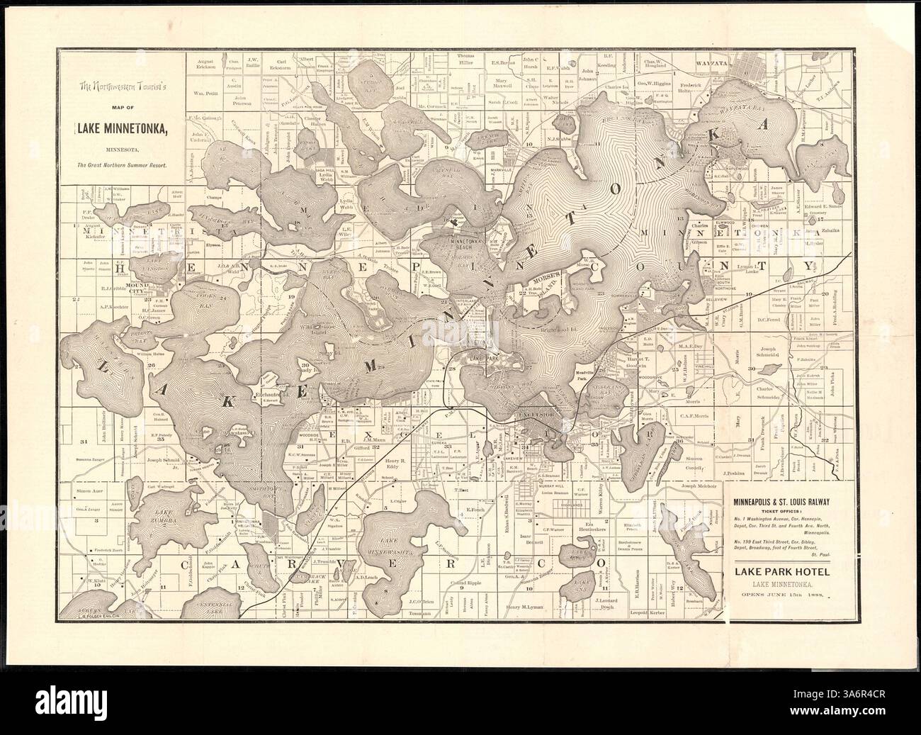 This historical map of lake minnetonka hi-res stock photography and ...