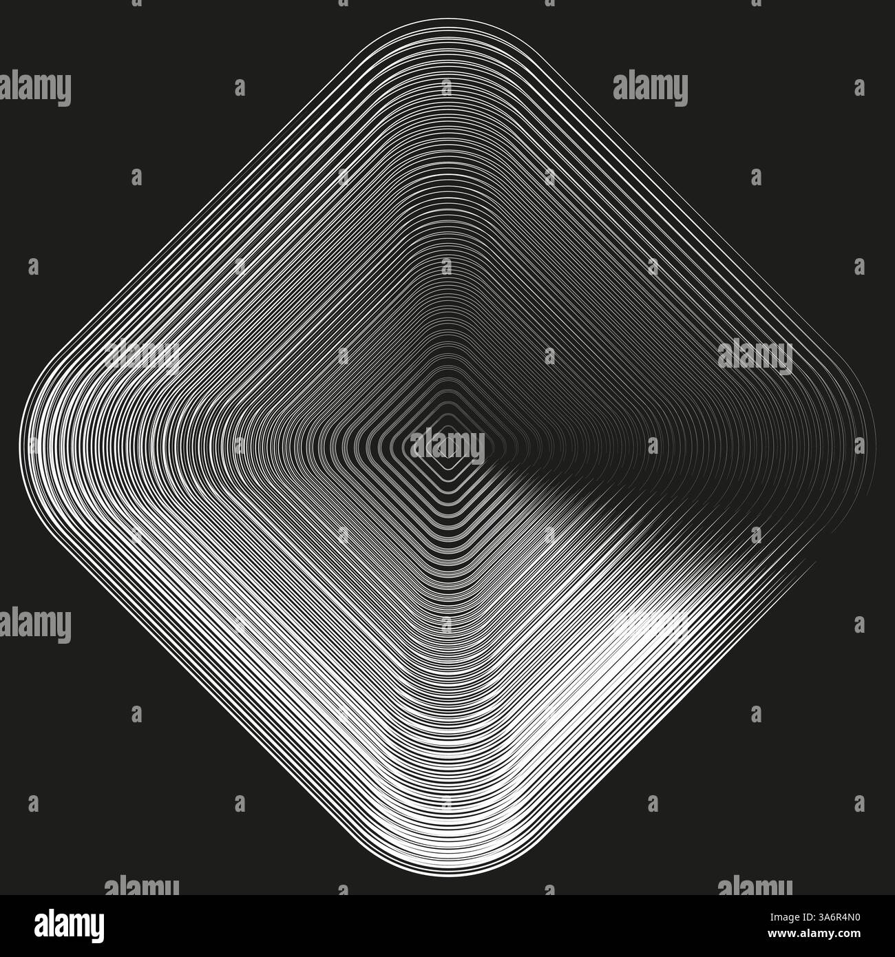Layered square lines. Geometric optical pattern. Black gradient ...