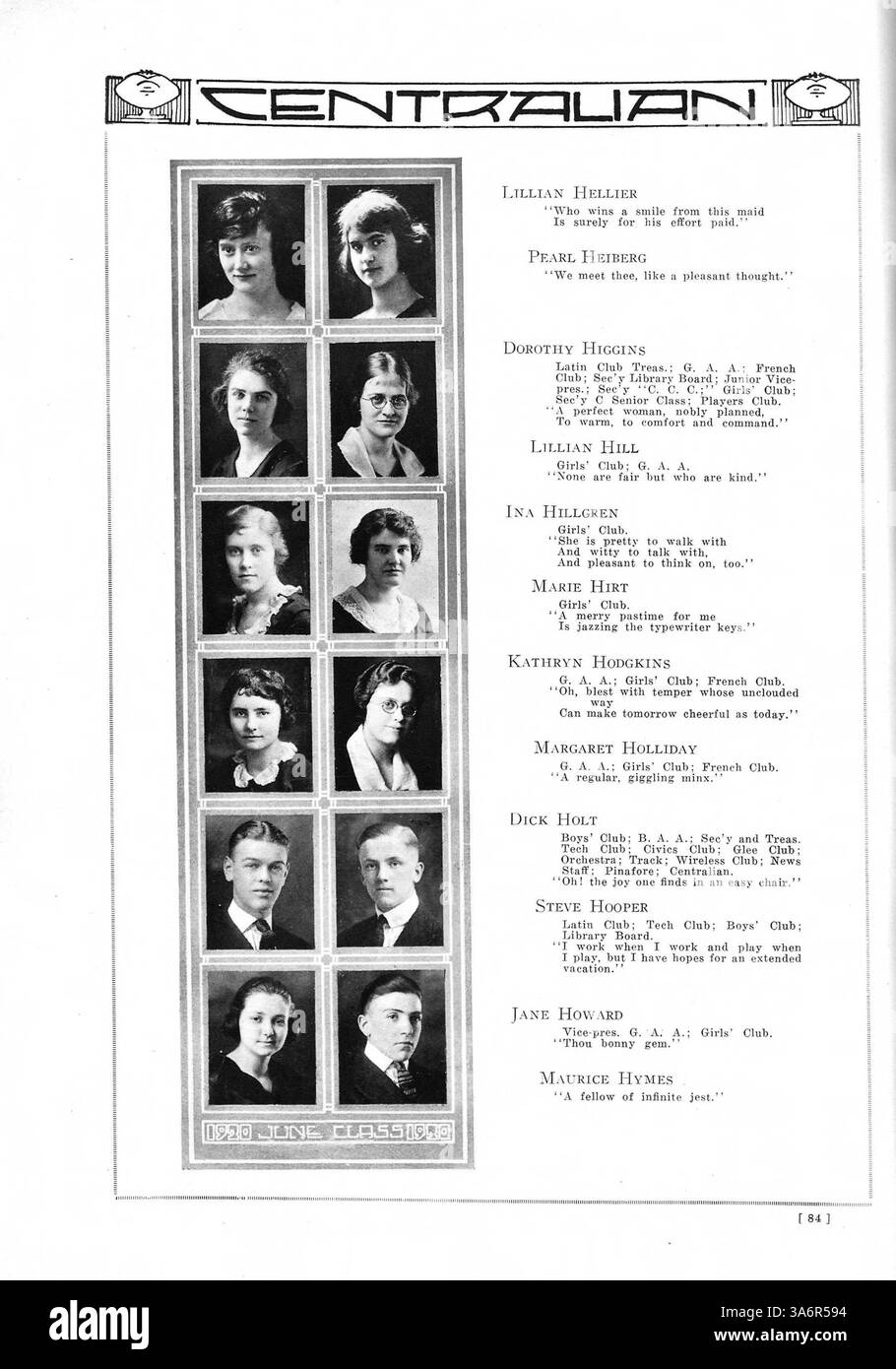 The Centralian yearbook of 1920 documents students, teachers, athletics ...