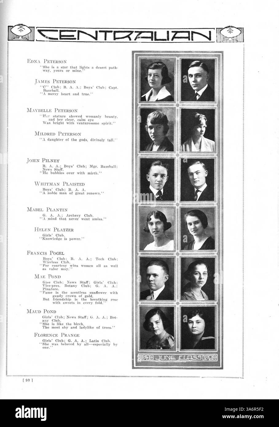 The 1920 Centralian yearbook captures the achievements of students ...