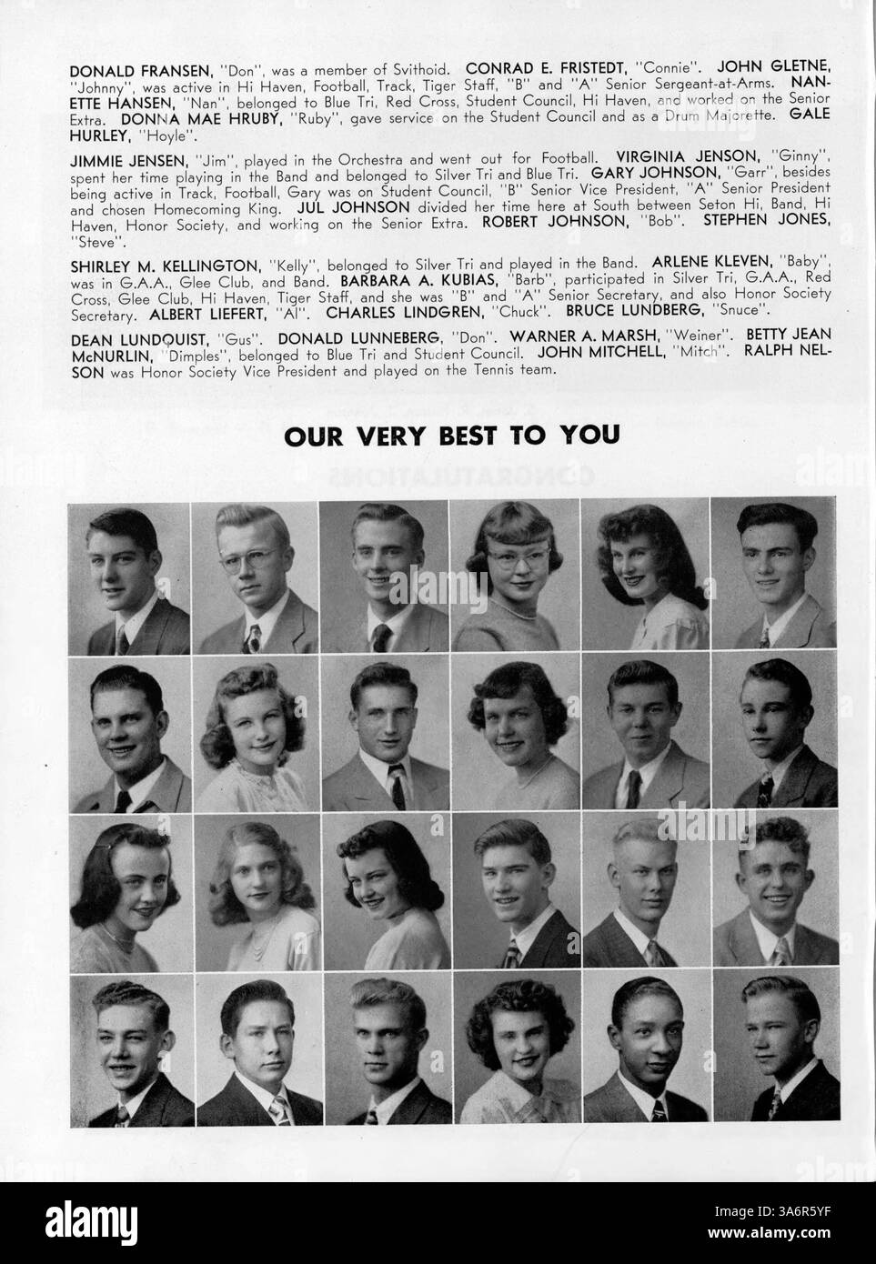 The 1949 'Tiger' yearbook from South High captures the significant ...