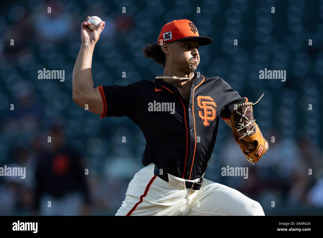 San Francisco Giants pitcher Jordan Hicks throws during the first ...