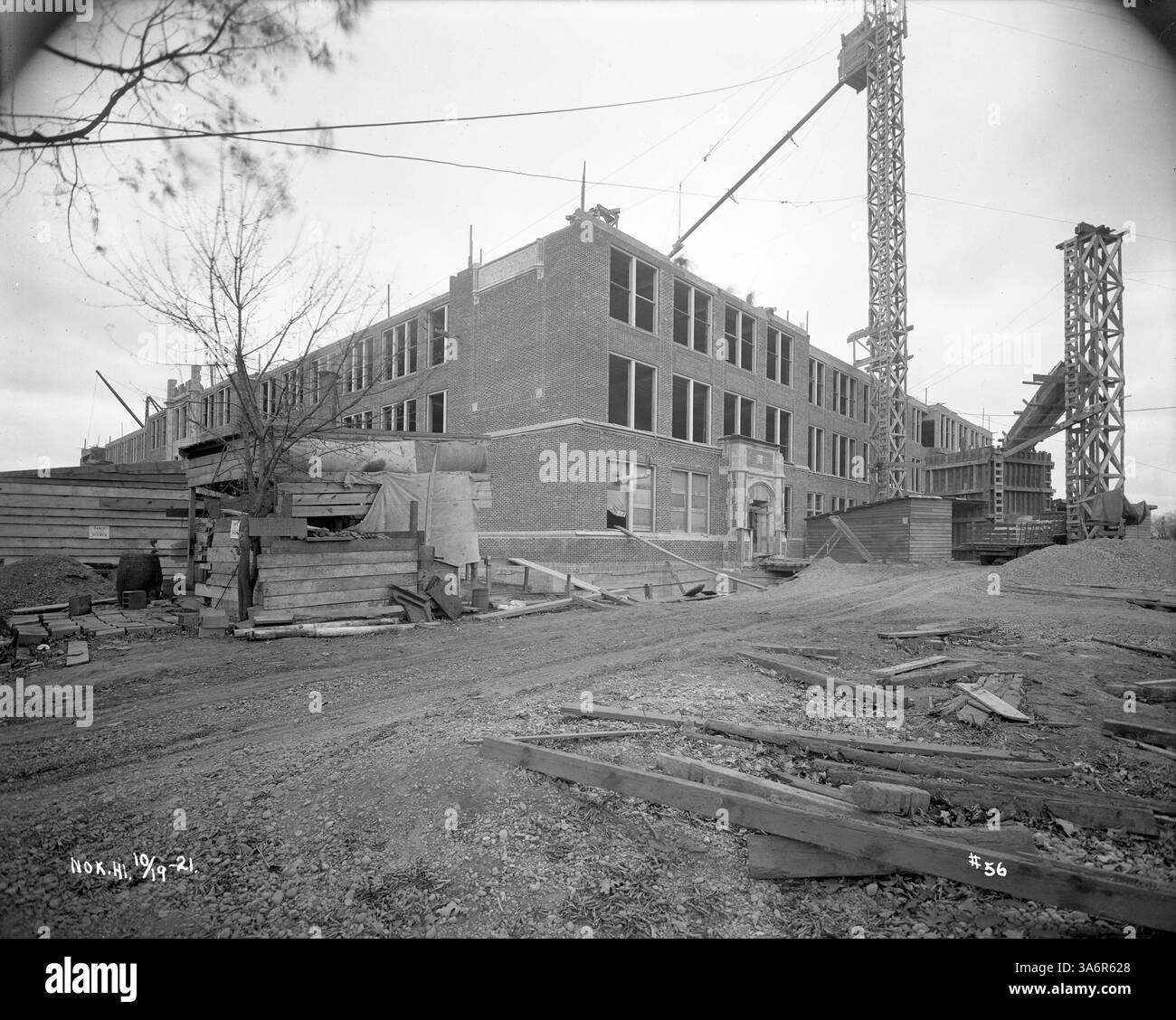 This image shows Roosevelt High School under construction in the early ...