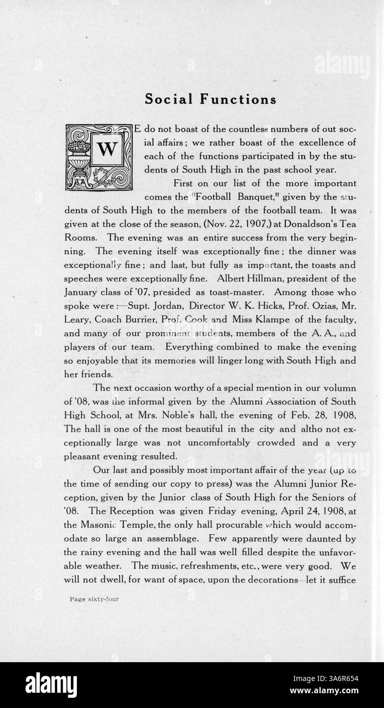 The 1908 South High Yearbook highlights the key events, student life ...