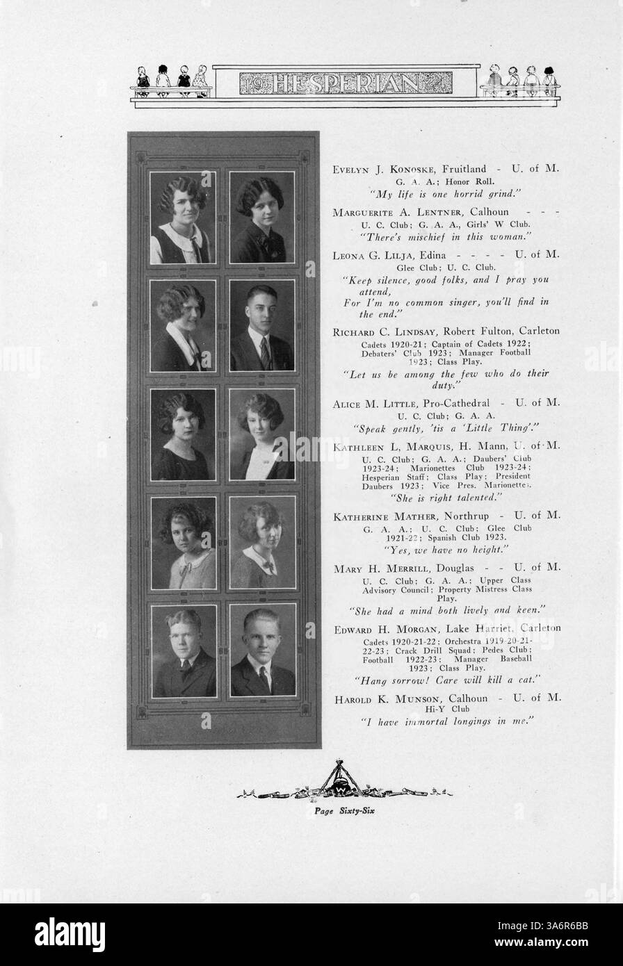 The 1924 'Hesperian' yearbook from West High School showcases the ...