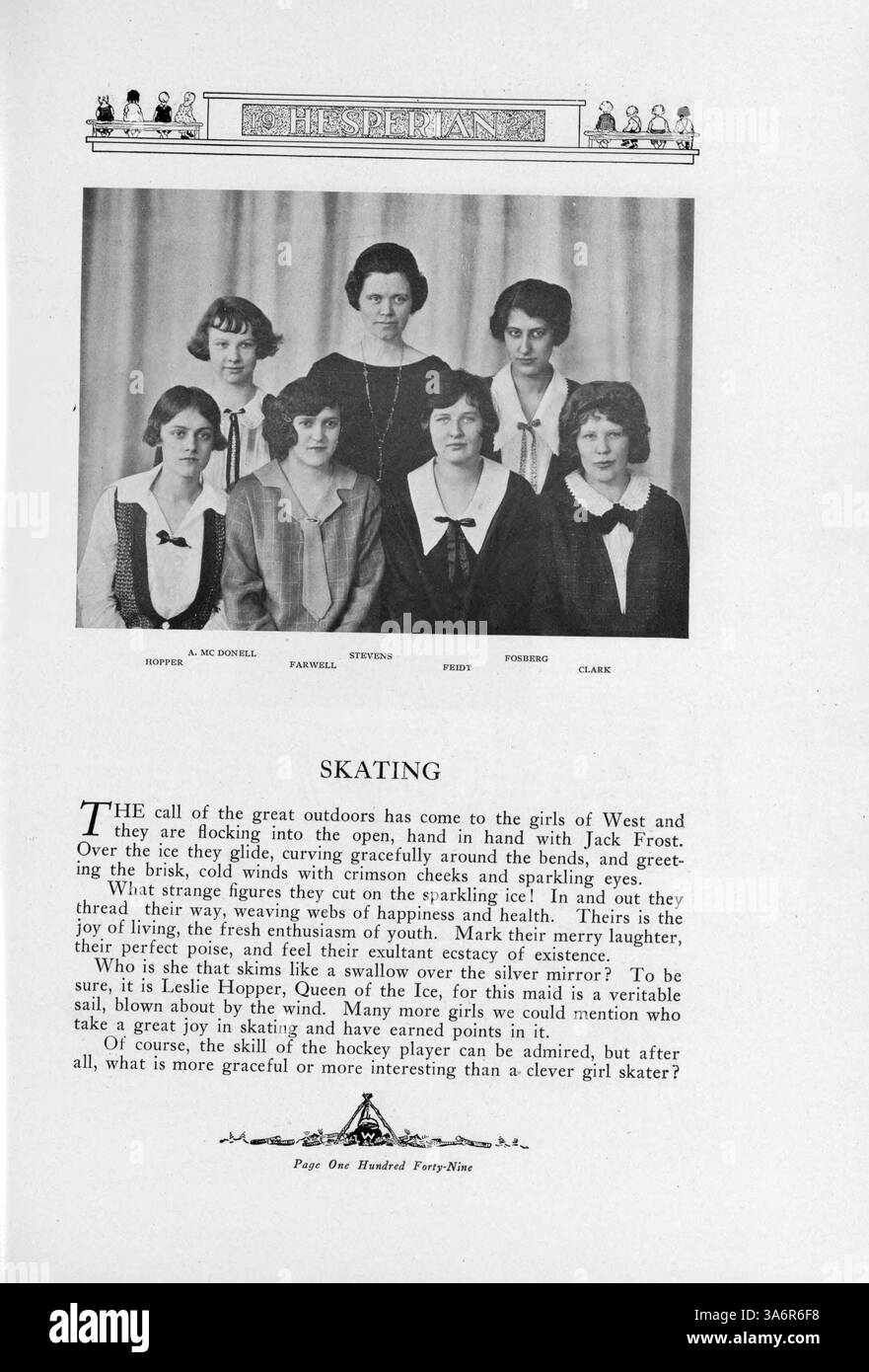 The 1924 'Hesperian' yearbook from West High School captures the ...
