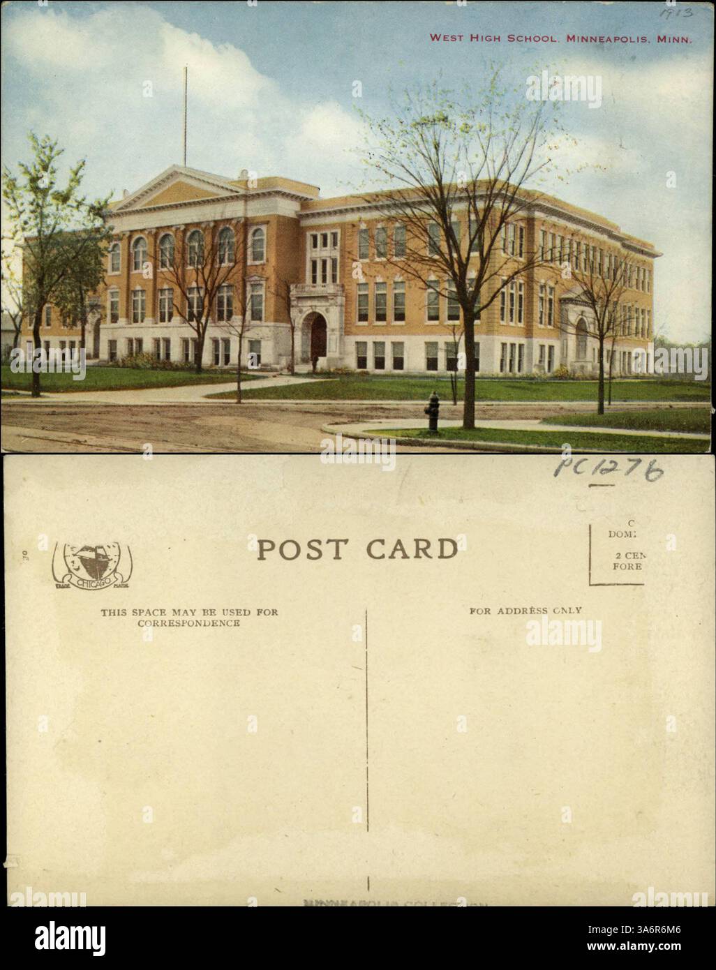 An exterior view of West High School in Minneapolis, showcasing its ...