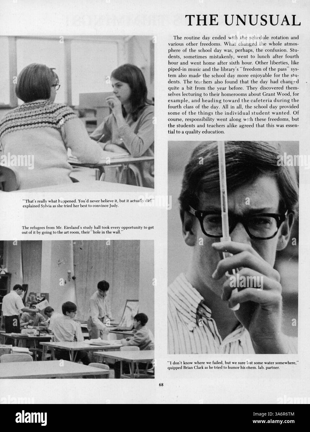 1968 yearbook from orono high school records key moments hi-res stock ...