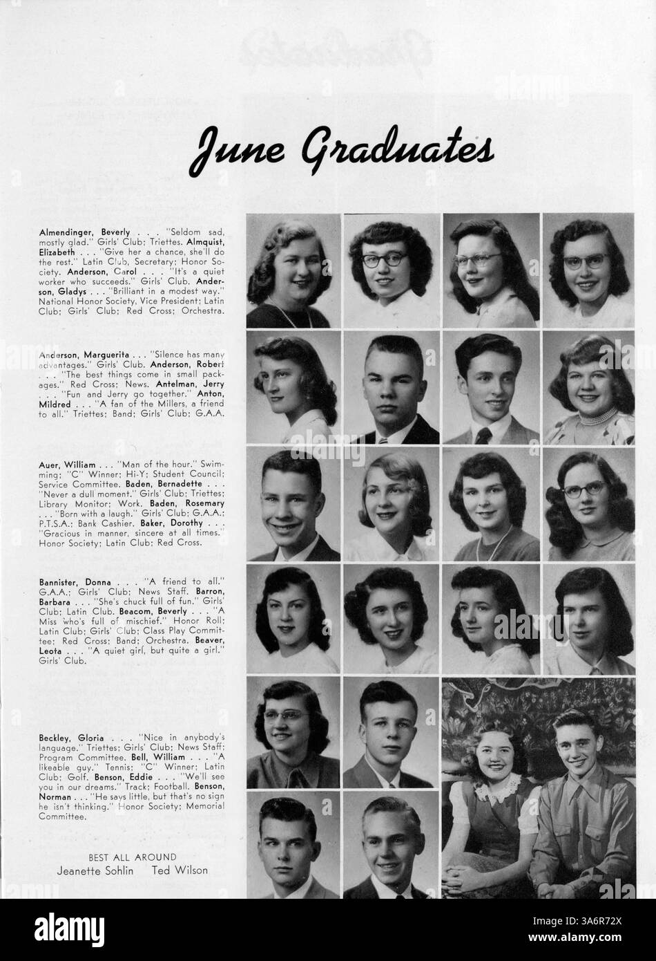 The 1949 centralian yearbook offers an overview of central high hi-res stock photography and ...