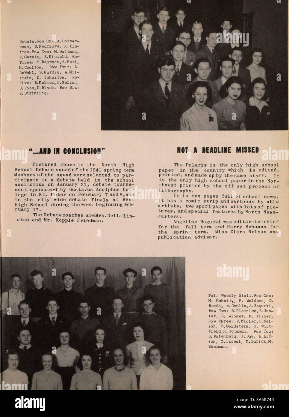 The 1941 'Polaris' yearbook from North High School features a broad ...