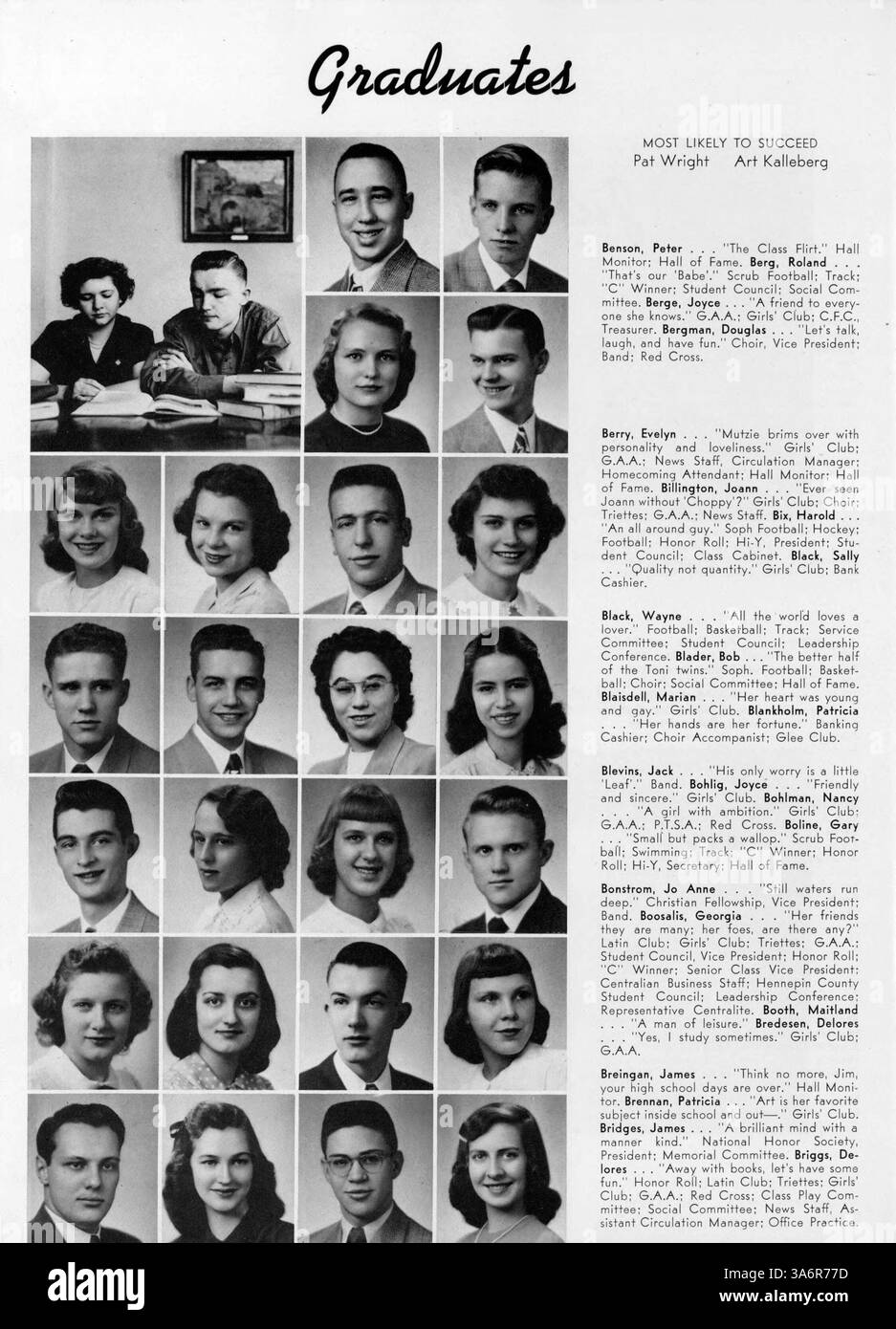 This 1949 centralian yearbook from central high school captures hi-res stock photography and ...