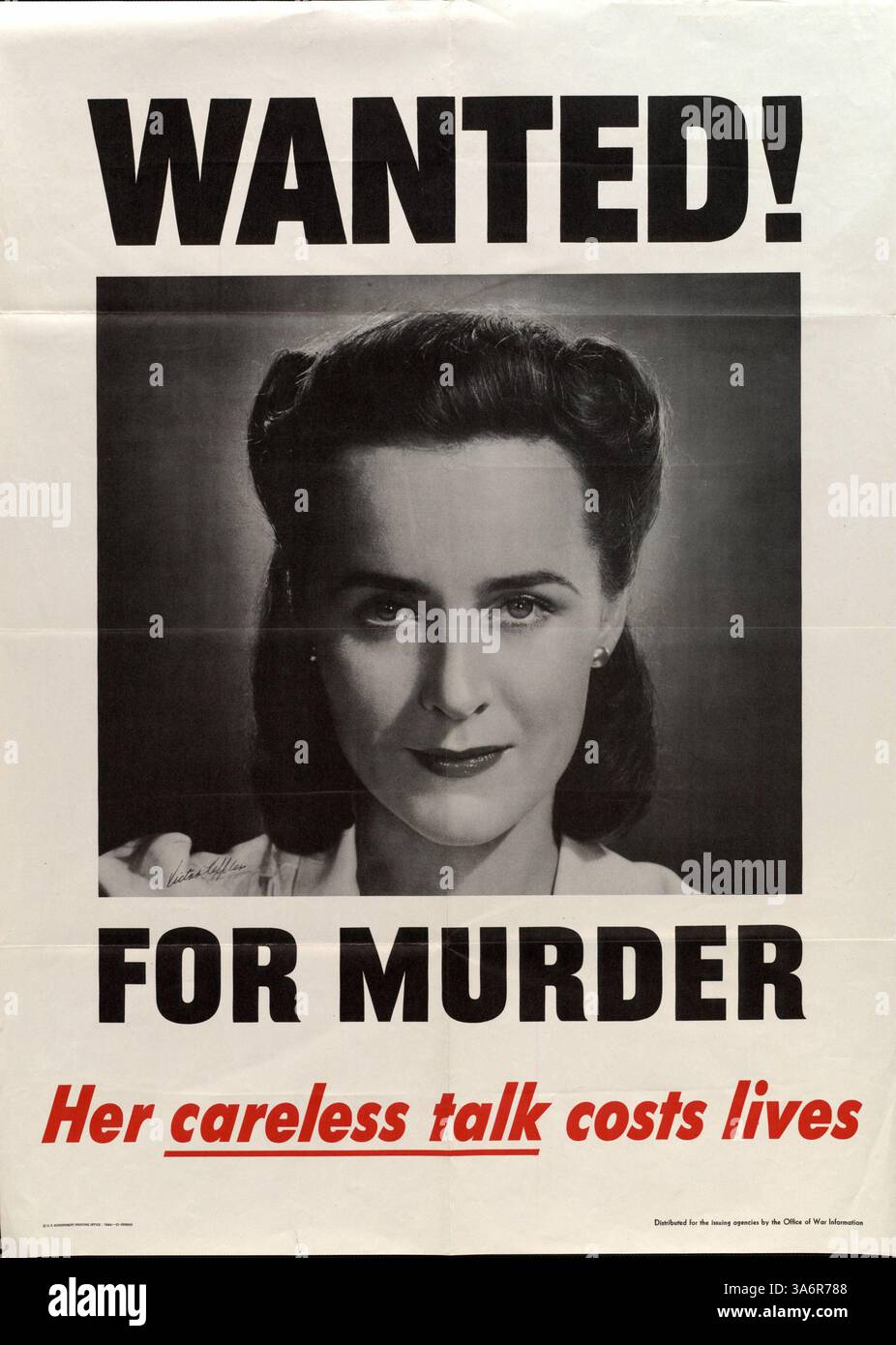 This 1944 wanted poster features a womans mugshot hi-res stock ...