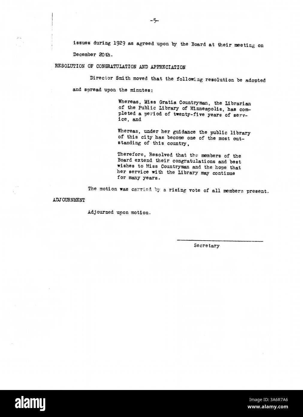 In 1929, the Minneapolis Public Library Board recorded decisions on ...