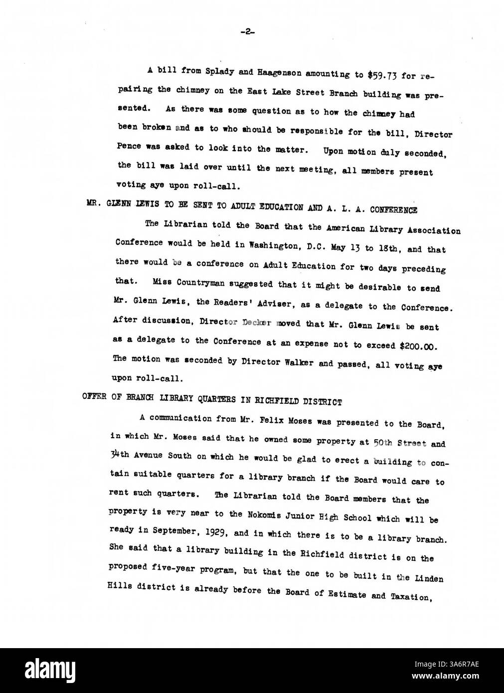 In 1929, the Minneapolis Public Library Board made decisions regarding ...
