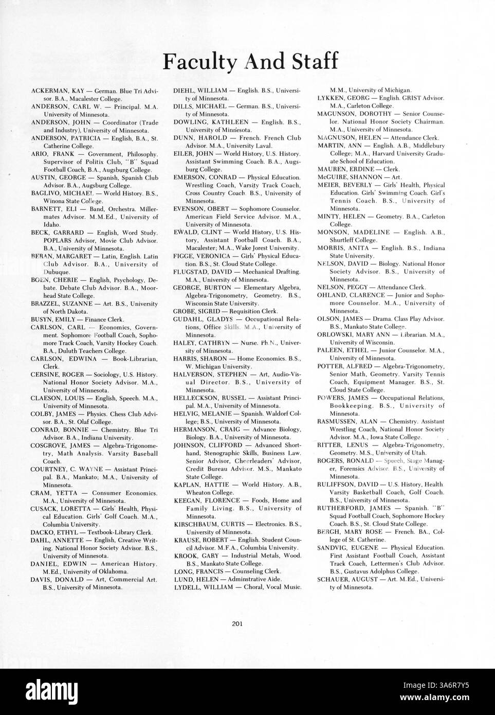 The 1969 wahian yearbook highlights student activities hi-res stock ...