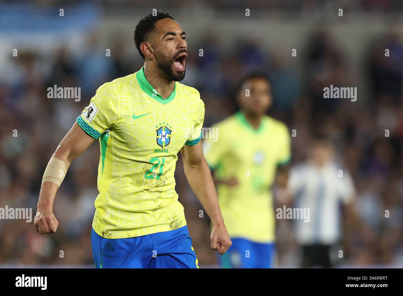 Buenos Aires, Argentina. 25th Mar, 2025. Brazil’s Matheus Cunha ...
