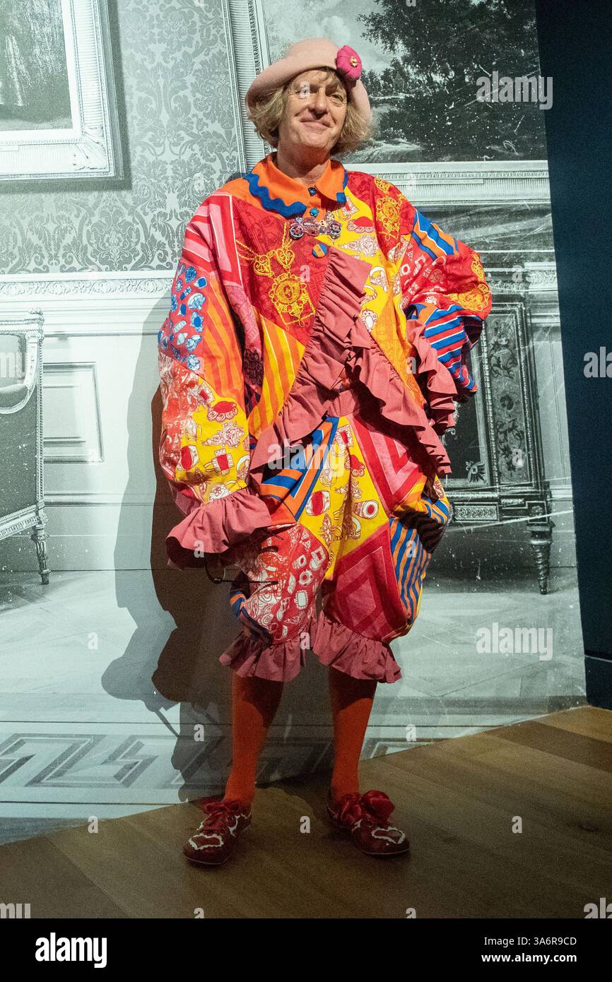 London, UK. 25 Mar 2025. Pictured: Artist Grayson Perry poses with a ...