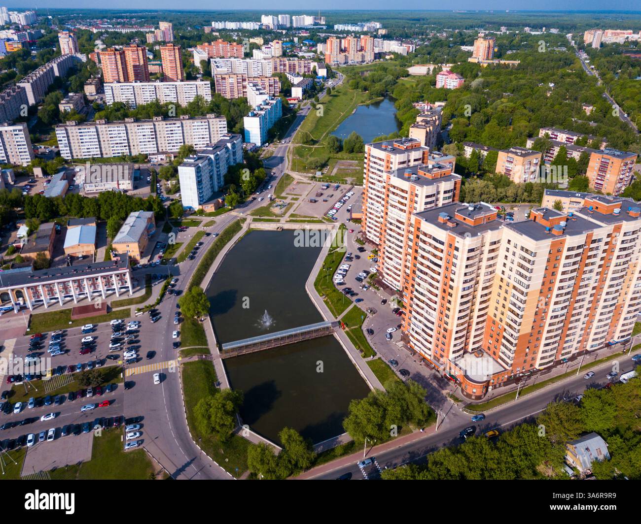 Aerial view of Russian city Chekhov Stock Photo - Alamy