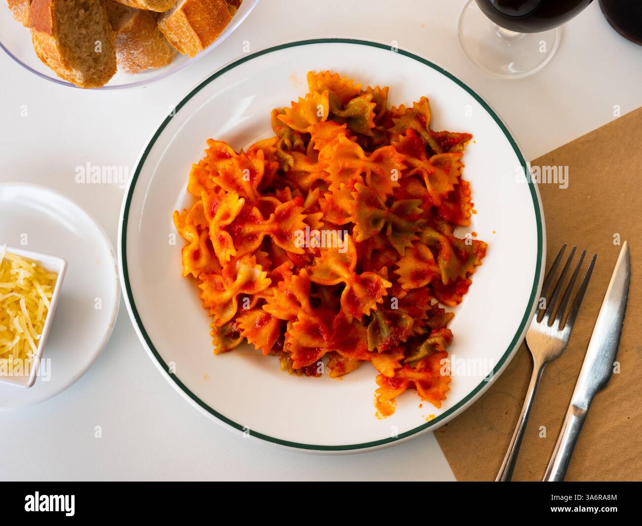 Lazos con tomate, spanish pasta in tomato sauce Stock Photo - Alamy