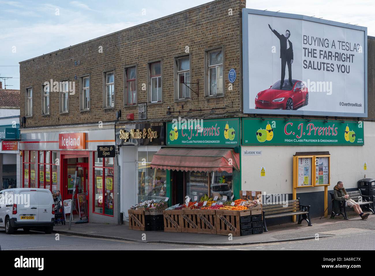 Broadstairs, UK. 25th Mar, 2025. People are seen walking on the street ...