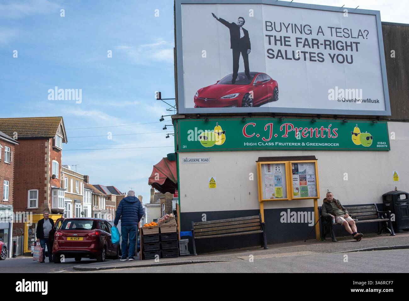 Broadstairs, UK. 25th Mar, 2025. People are seen walking on the street ...