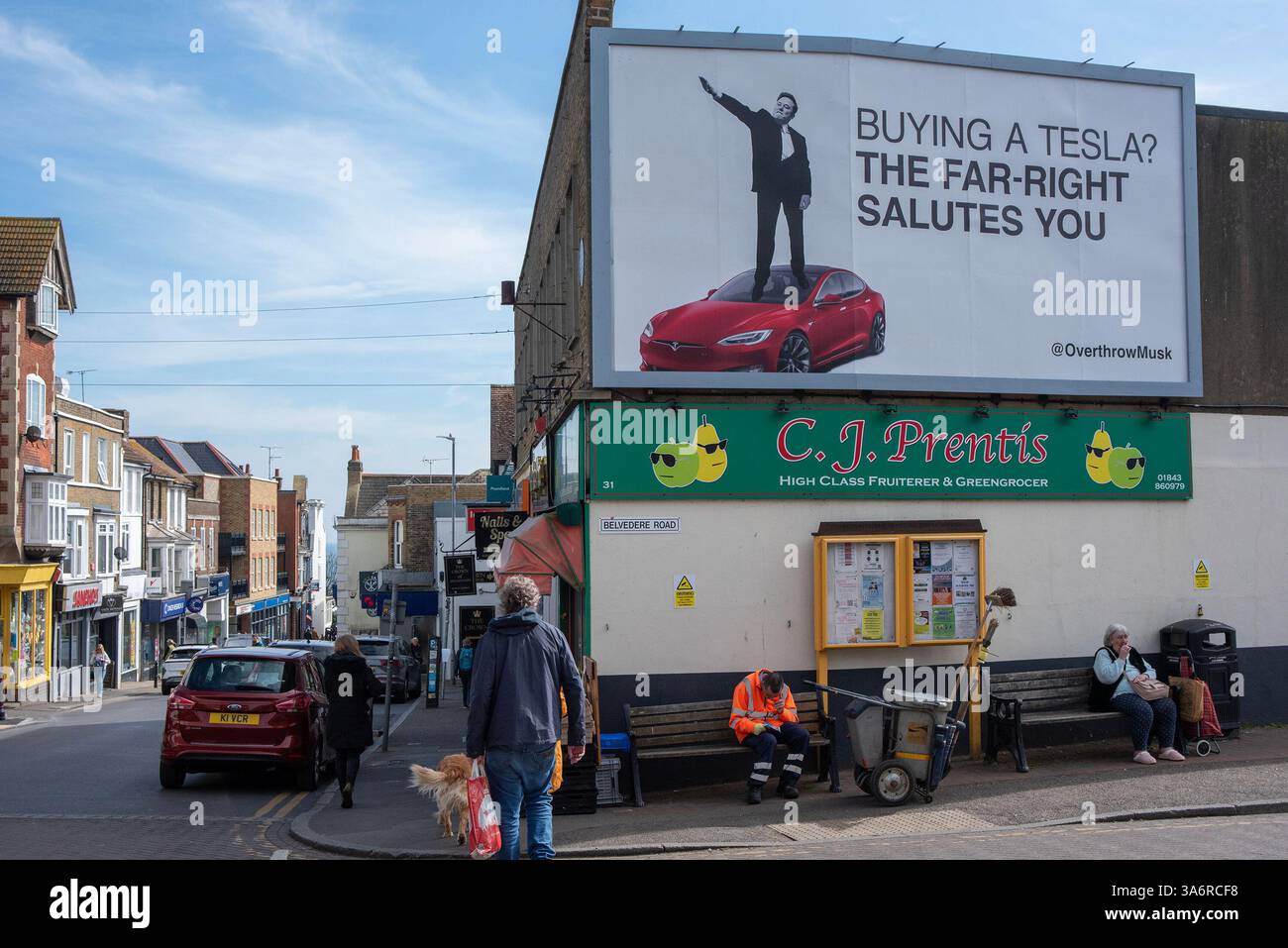 Broadstairs, UK. 25th Mar, 2025. People are seen walking on the street ...