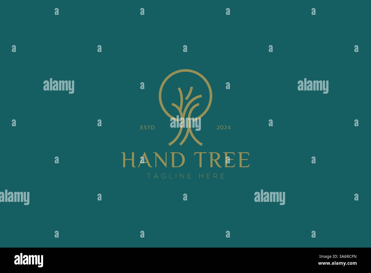 Hand Tree Logo Success Abstract Genesis Concept Elegant Nature Design ...