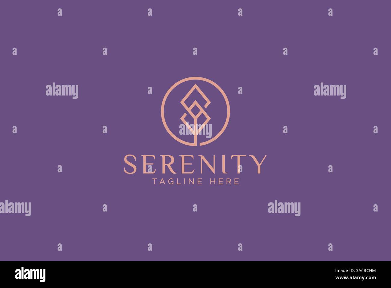 Serenity Nature Balance Logo Geometric Tree Plant Illustration Stock ...